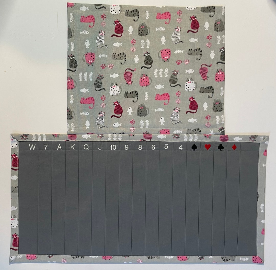 SAMBA Mat Card Holder EMBROIDERED Card Organizer Canasta Mat Free US ...