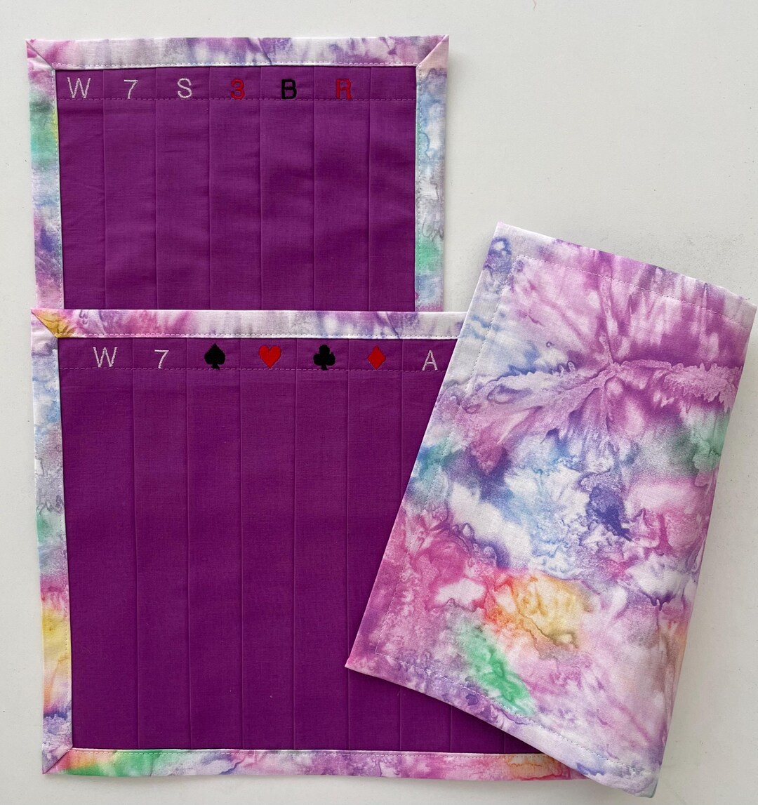 SAMBA Mat EMBROIDERED Card Holder Card Organizer Canasta Mat Free US ...