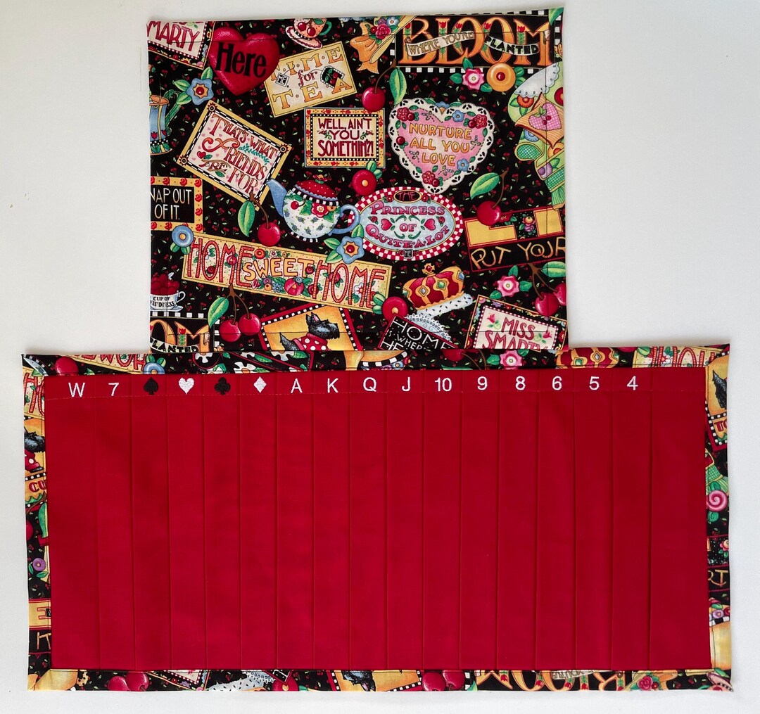 SAMBA Mat Card Holder EMBROIDERED Card Organizer Canasta Mat Free US ...