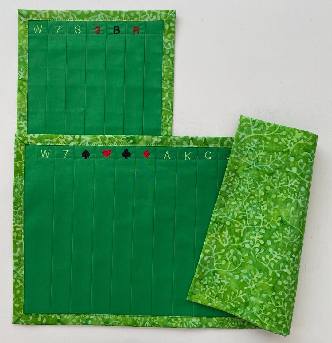 SAMBA Mat EMBROIDERED Card Holder Card Organizer Canasta Mat Free US ...