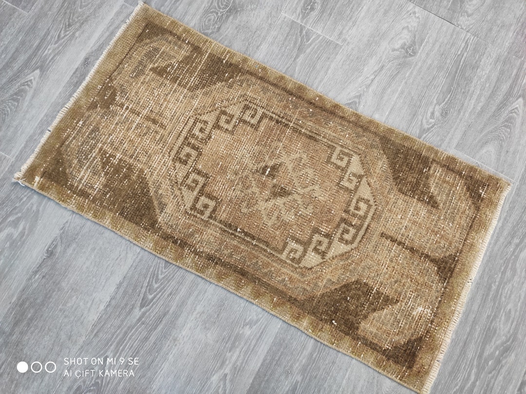 2'X3' Magnificent Turkish Entryway Door Mat, Vintage Oushak Wool Indoor ...