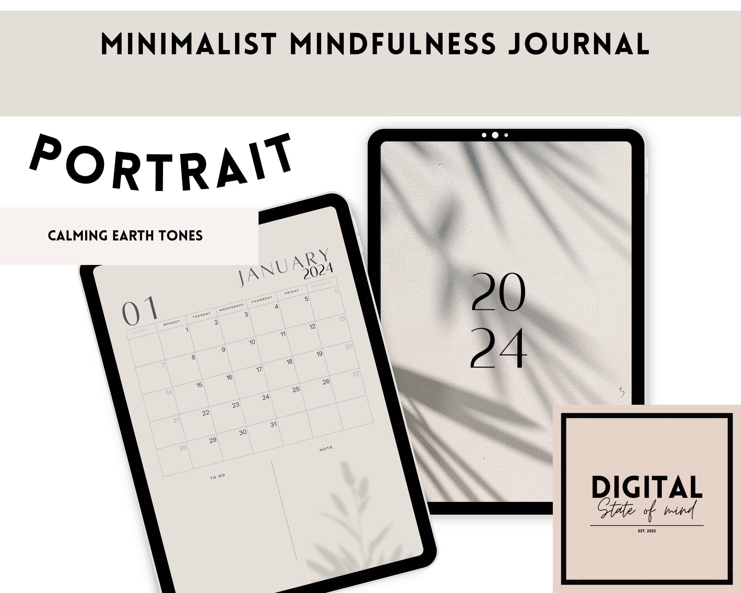 Mindfulness-dagboek en 2024-plannerbundel. - Etsy Nederland