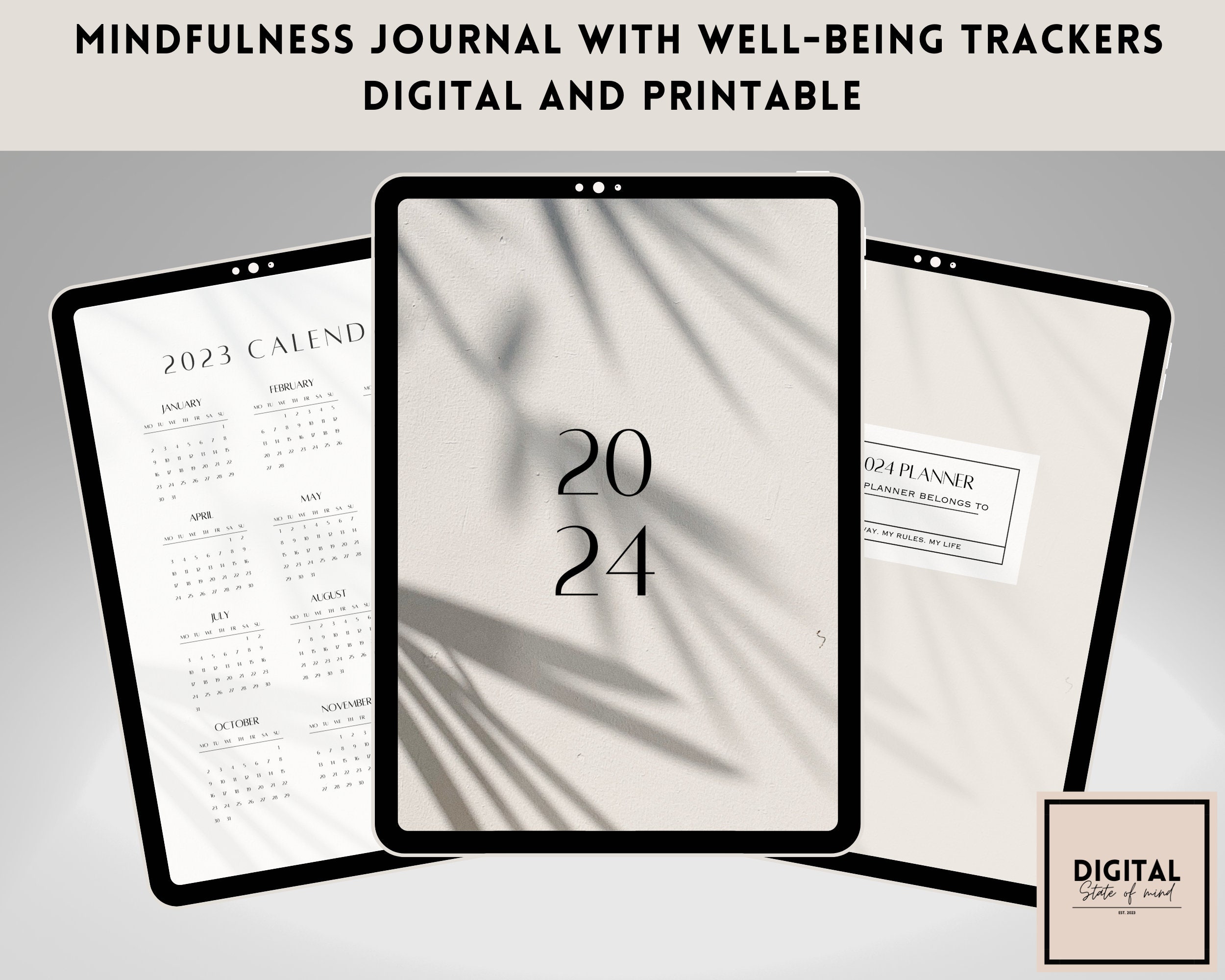 Mindfulness-dagboek en 2024-plannerbundel. - Etsy Nederland
