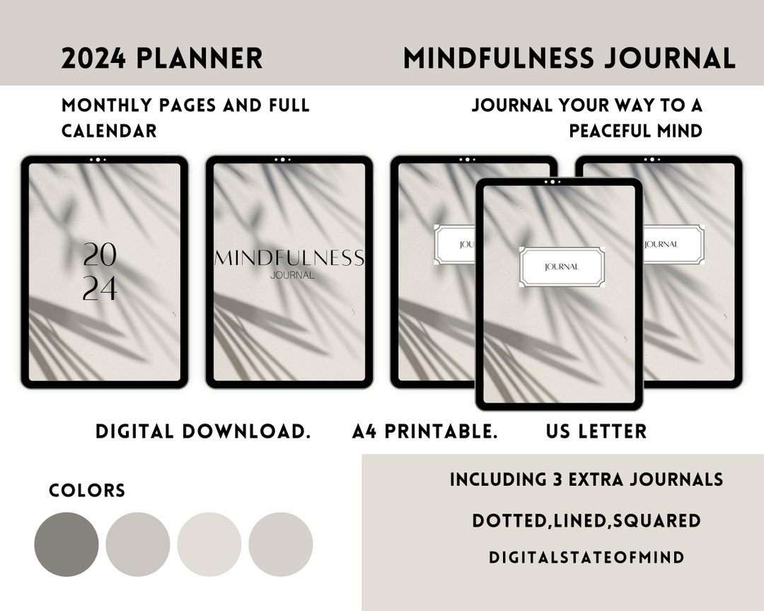 Mindfulness-dagboek en 2024-plannerbundel. - Etsy Nederland