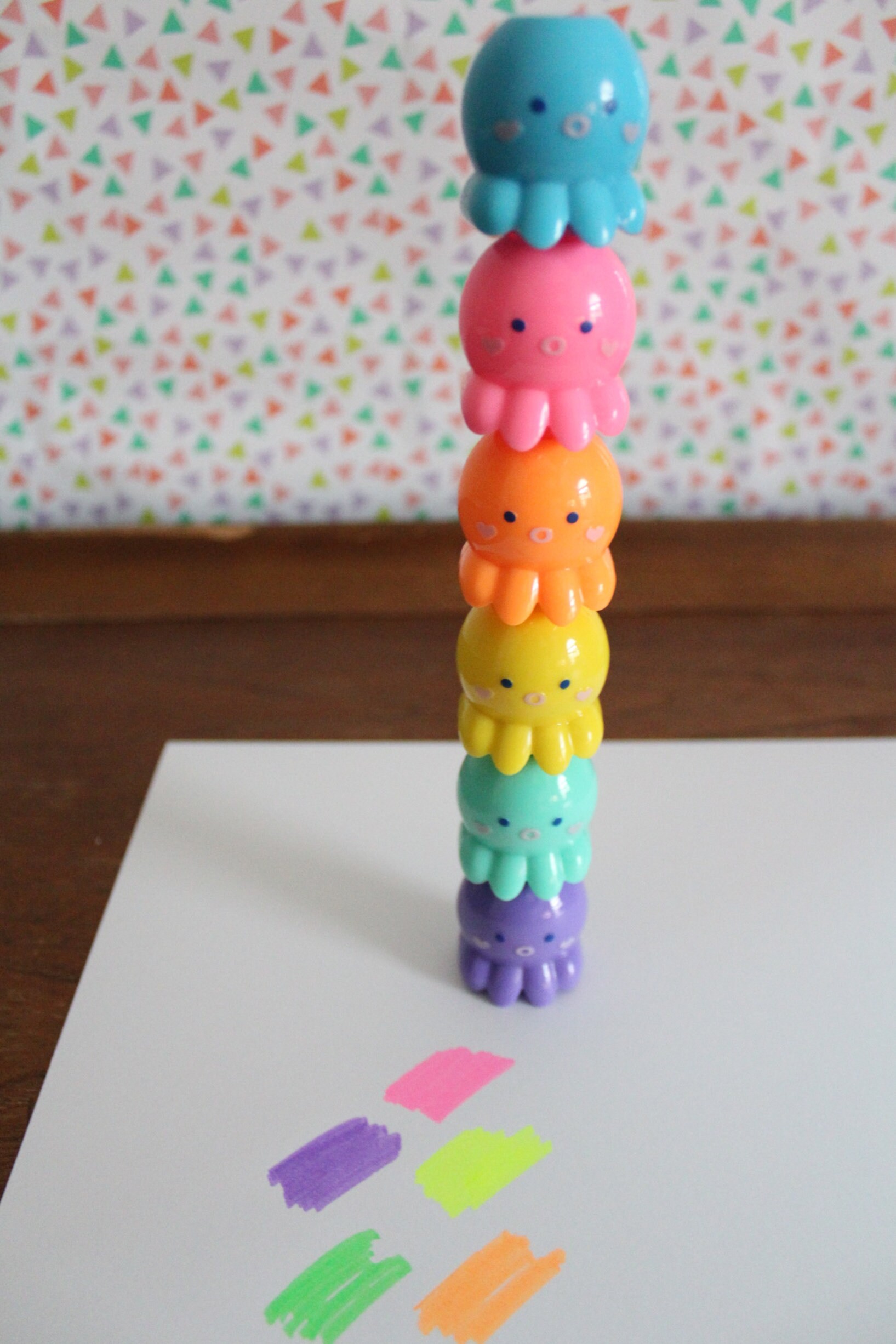 Colorful Cute Kawaii Octopus Highlighter 6 Piece Stackable Set - Etsy
