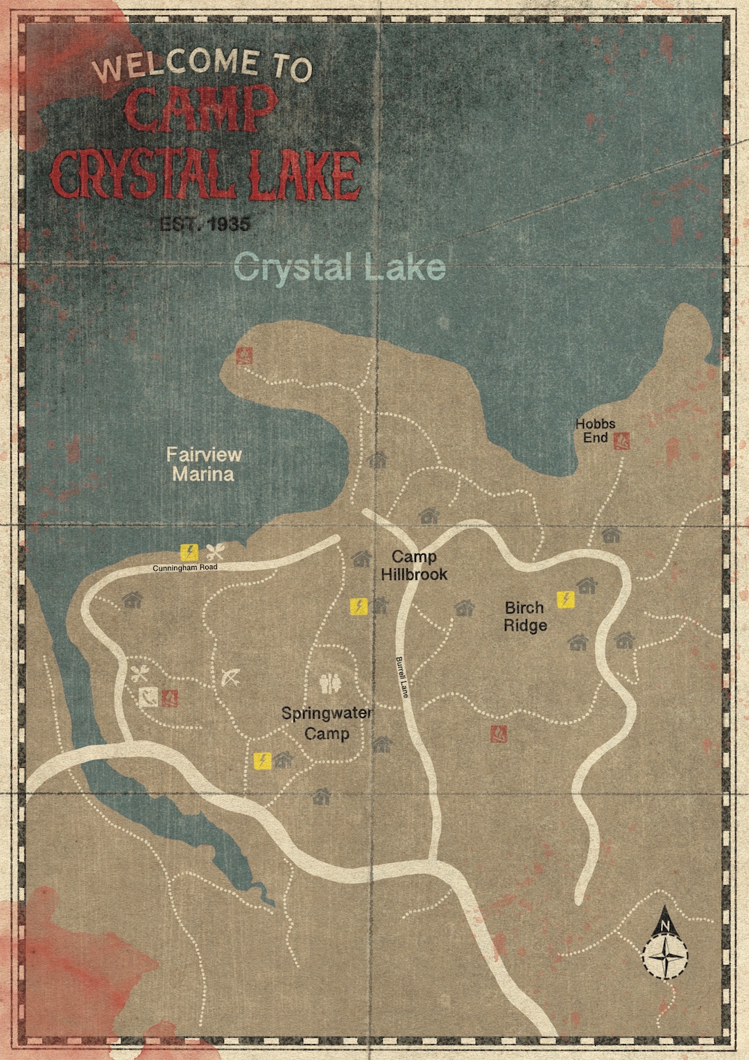 Camp Crystal Lake Map - Etsy