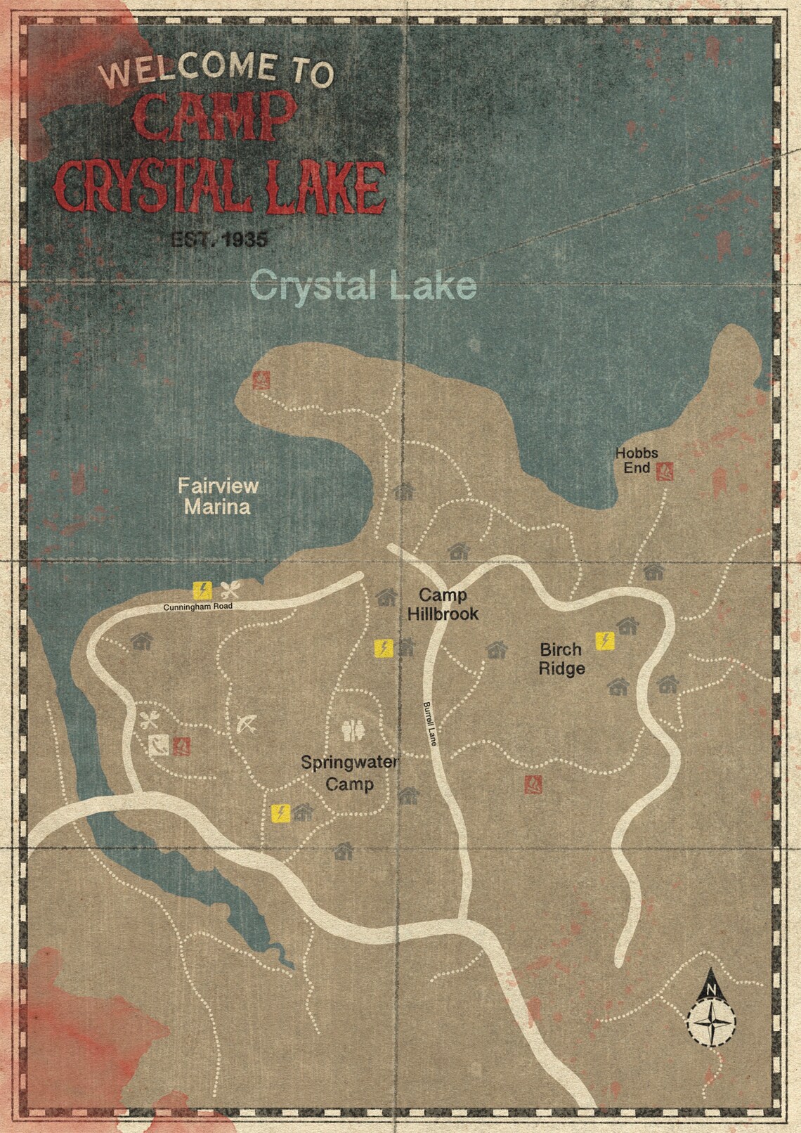 Camp Crystal Lake Map - Etsy