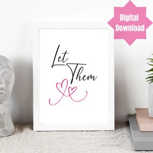 Let Them Inspirational Digital Wall Art Poster/mental Health Acceptance ...