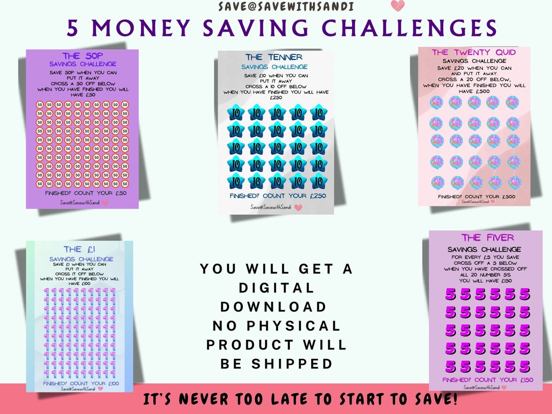 Savings Challenge Printable Bundle, A6 Budget Binder, Cash Stuffing ...