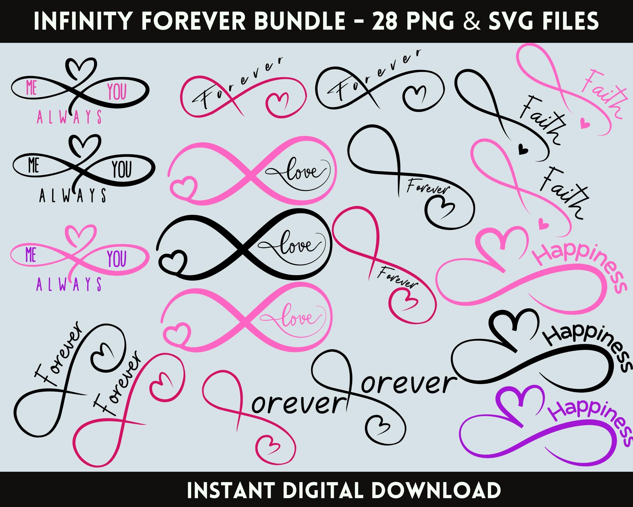 Infinity Forever PNG/SVG Bundle, Symbolic, Inspirational, Relationship ...