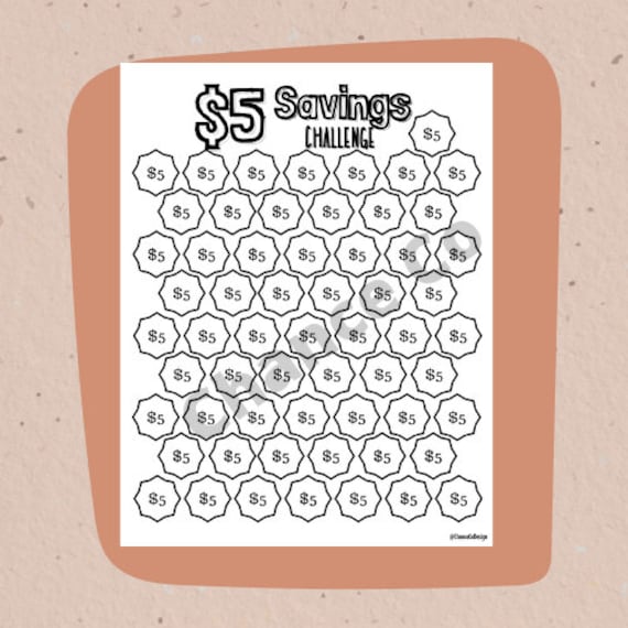 Five Dollar Savings Challenge - Etsy