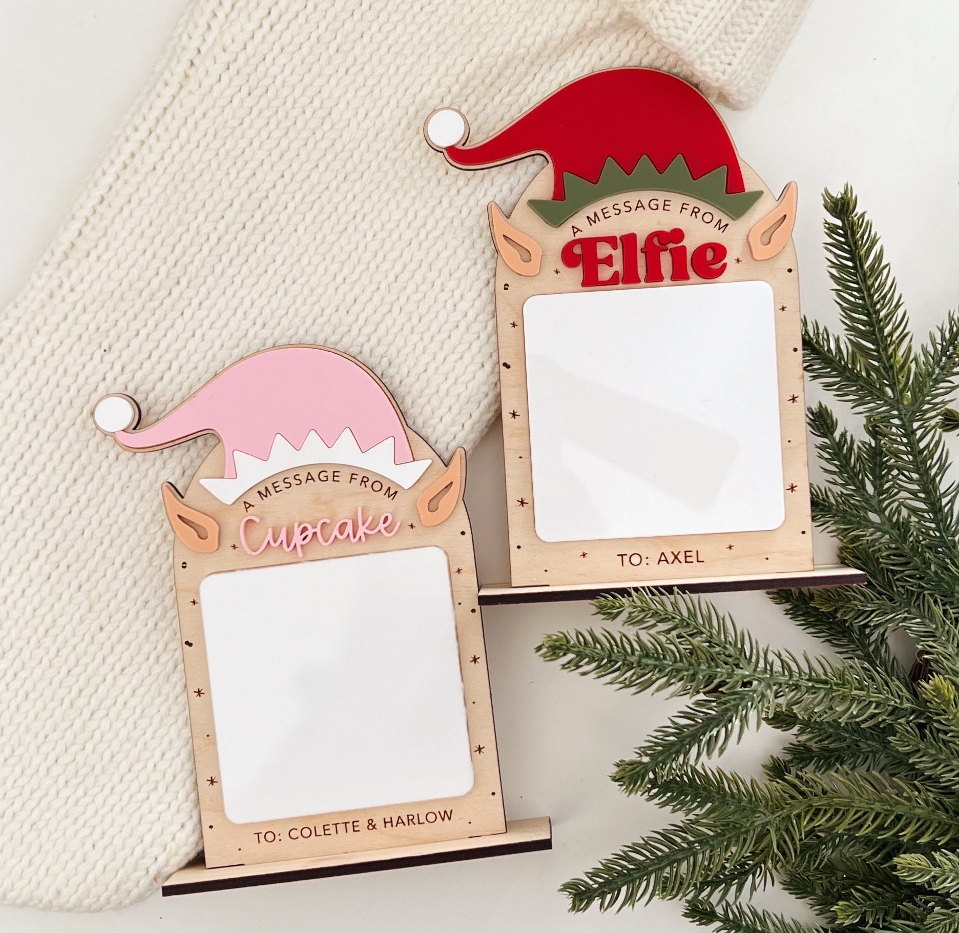 Message From Your Elf Stand | Dry Erase Elf Sign | Personalized Elf Sign | Elf Prop | Elf ...