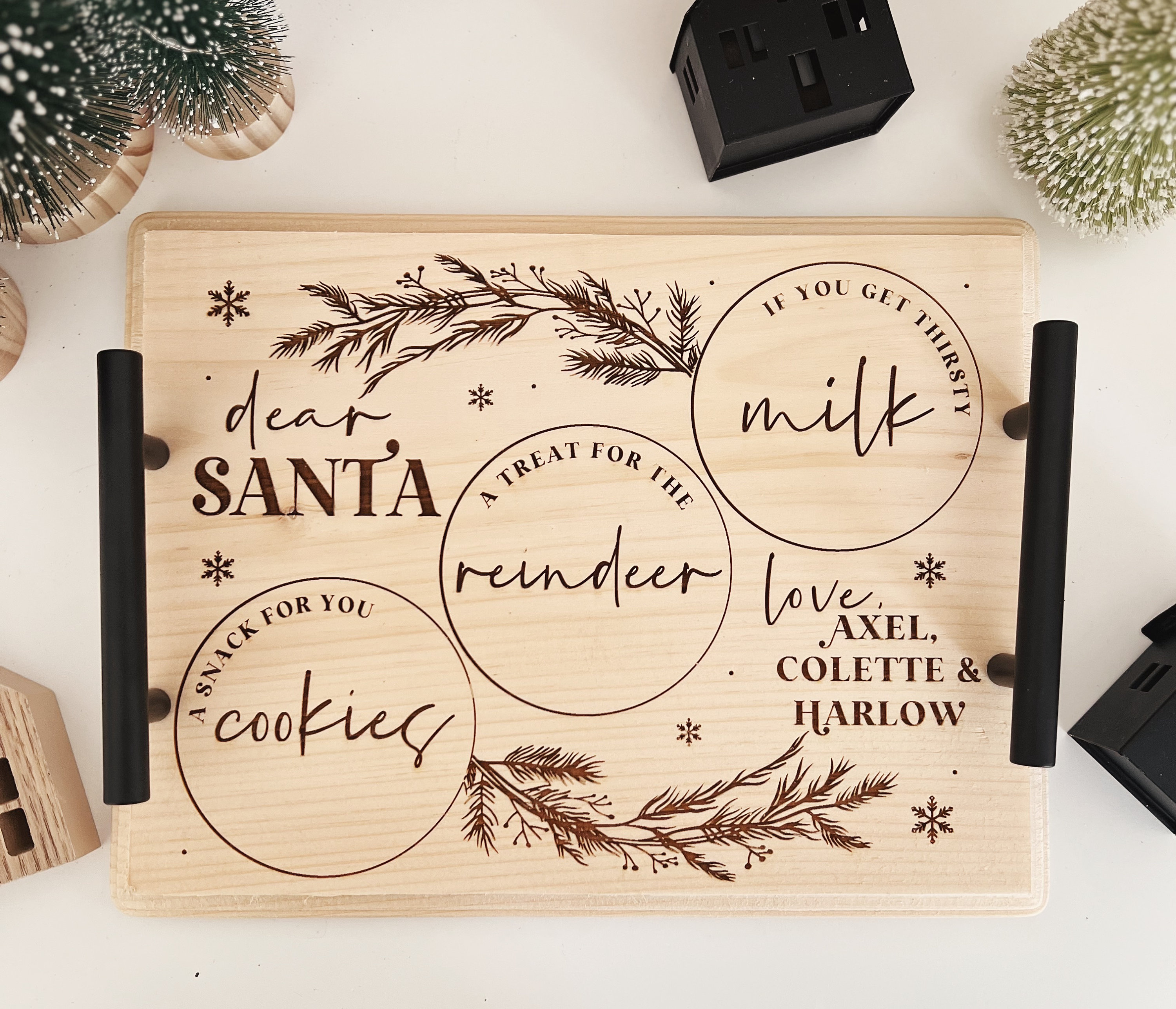 Dear Santa Tray / Santa Tray / Milk and Cookie Tray / - Etsy Canada