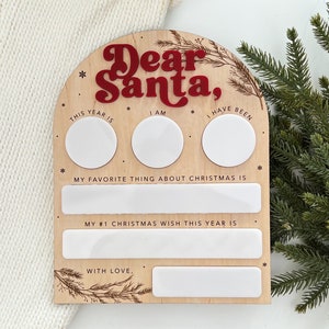 Dear Santa Board / Christmas Keepsake / Dry Erase Photo Prop - Etsy