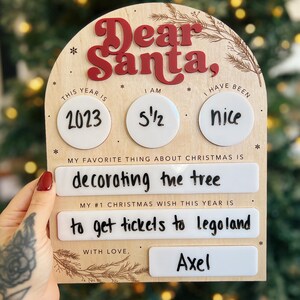 Dear Santa Board / Christmas Keepsake / Dry Erase Photo Prop - Etsy