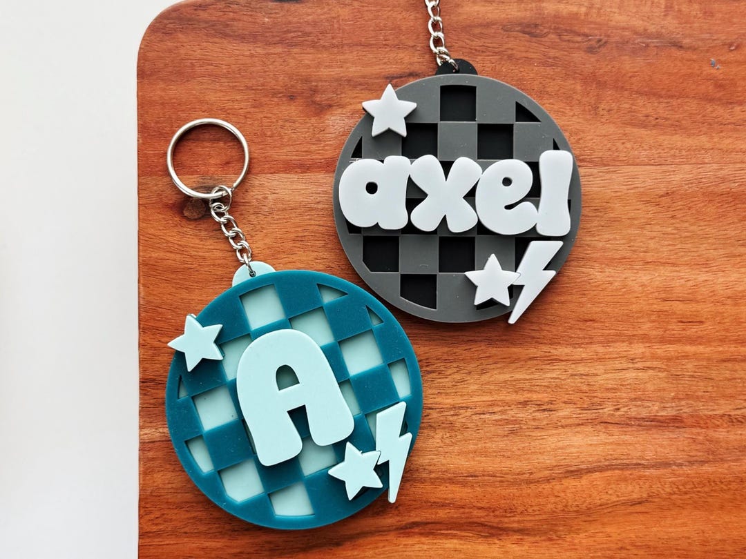 Checkered Name Tag | Backpack Name Tag | Backpack Keychain | Diaper Bag ...