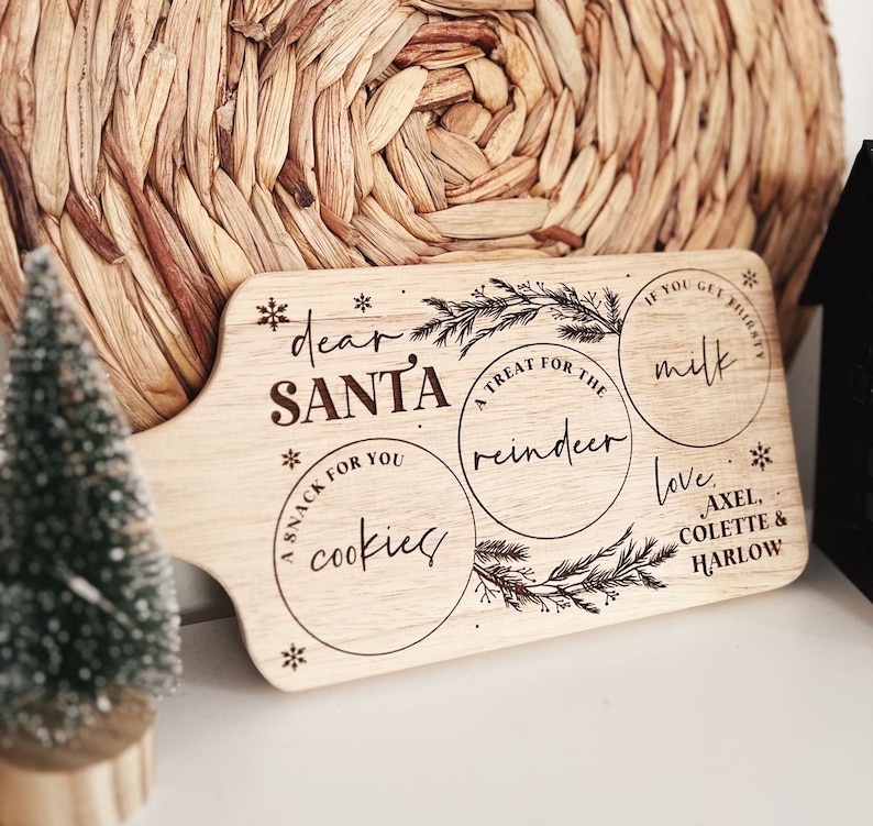 Dear Santa Tray / Santa Tray / Milk and Cookie Tray / - Etsy Canada