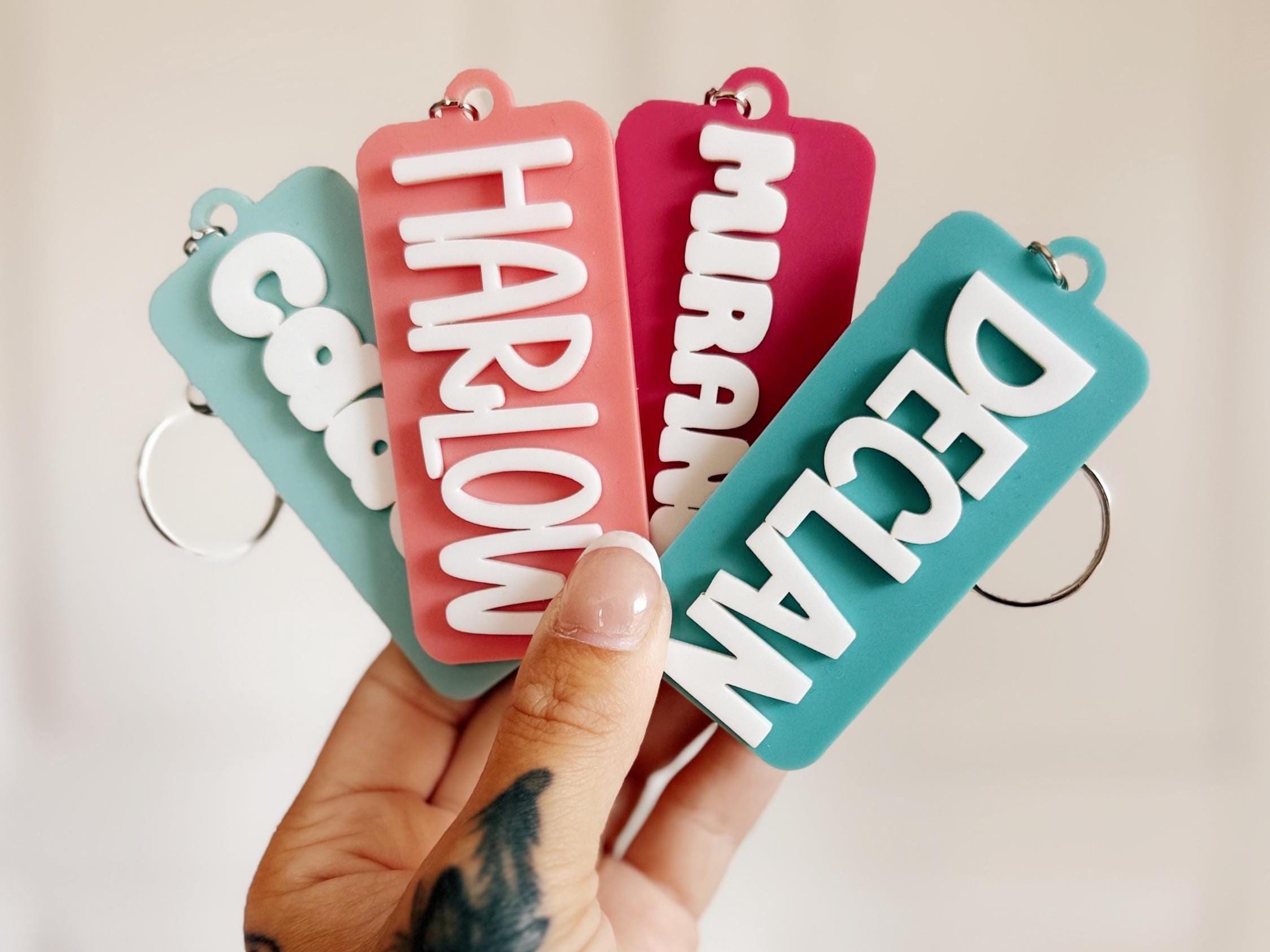 Acrylic Name Tag | Backpack Name Tag | Backpack Keychain | Diaper Bag ...