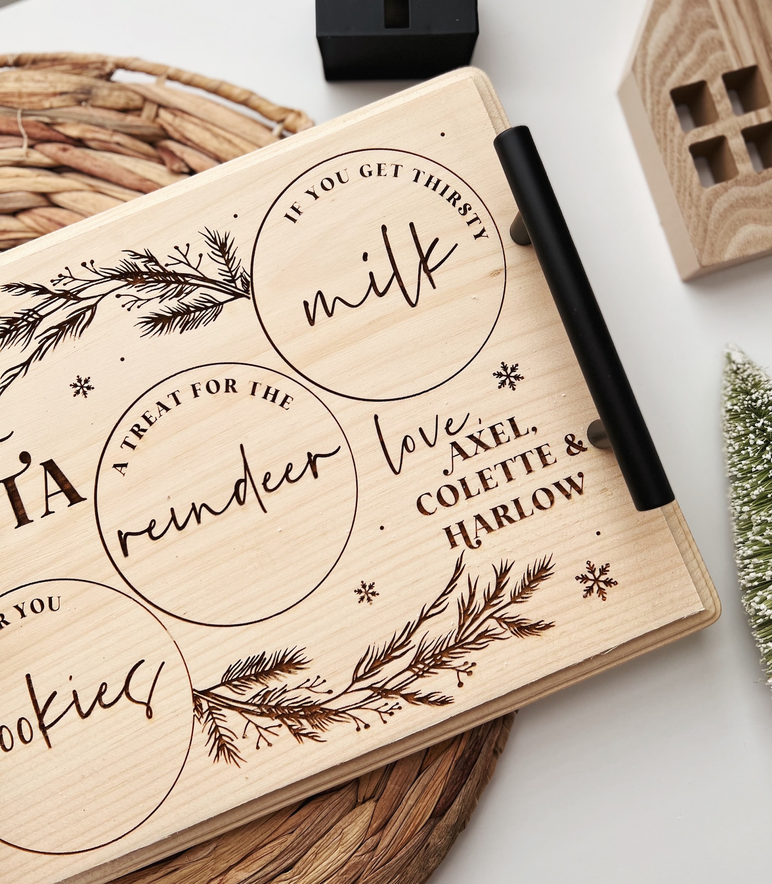 Dear Santa Tray / Santa Tray / Milk and Cookie Tray / - Etsy Canada