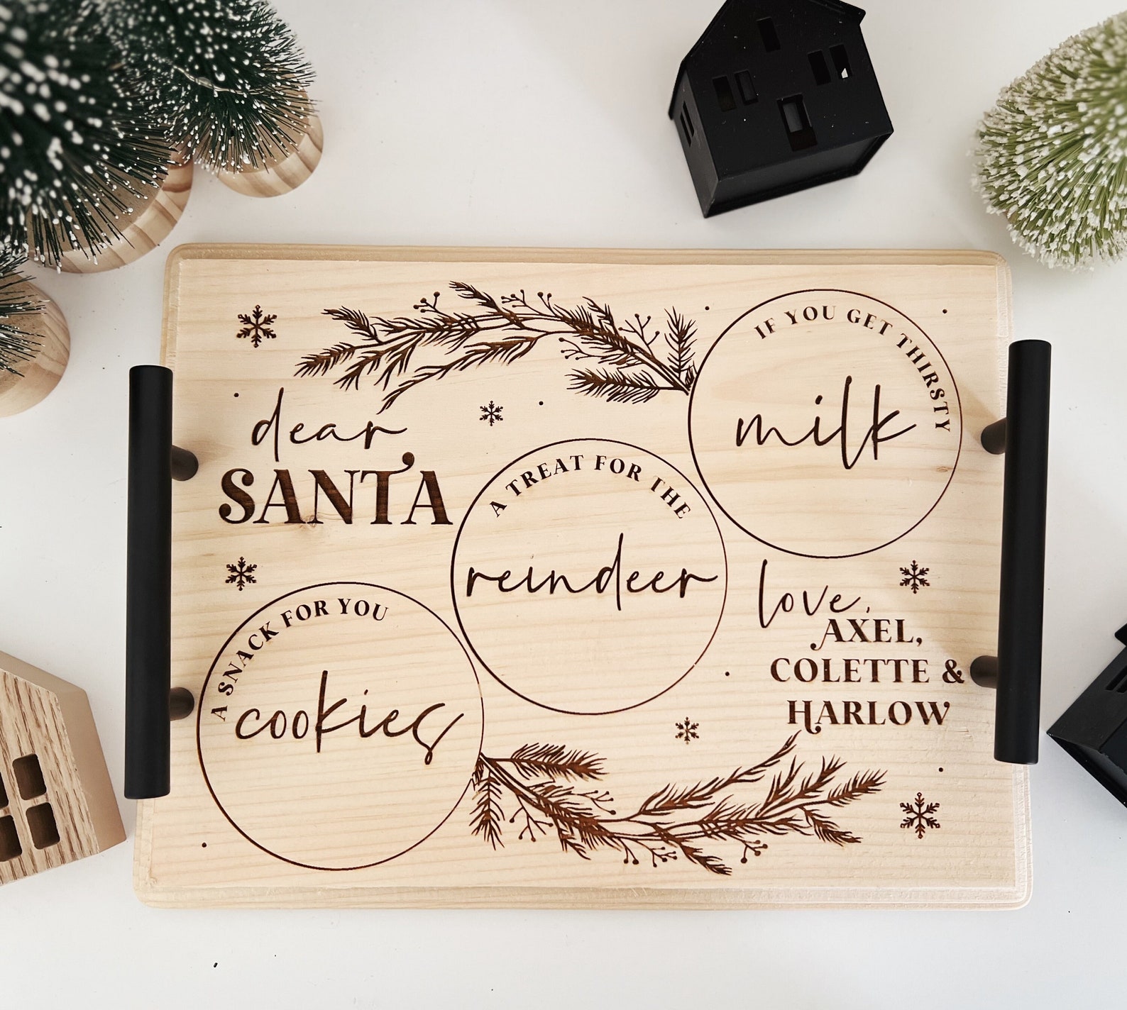 Dear Santa Tray / Santa Tray / Milk and Cookie Tray / - Etsy Canada