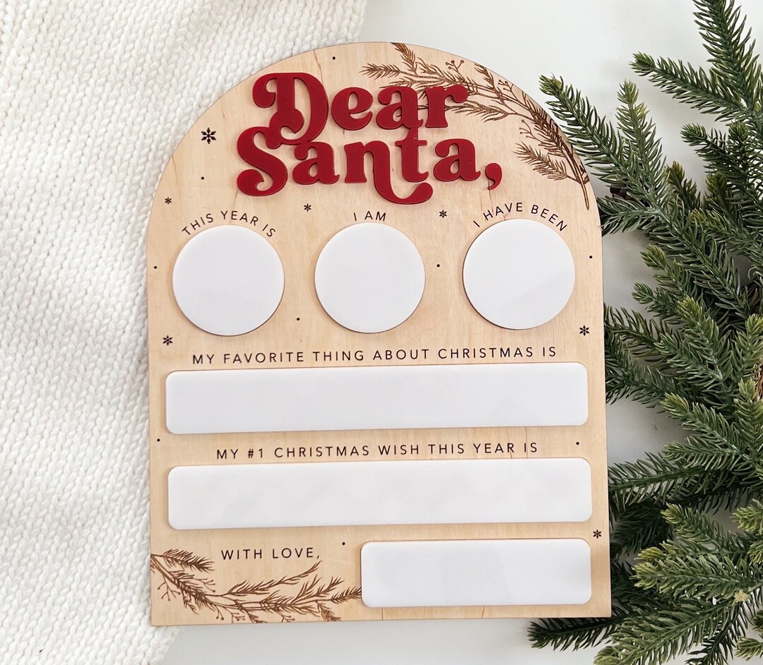 Dear Santa Board / Christmas Keepsake / Dry Erase Photo Prop - Etsy