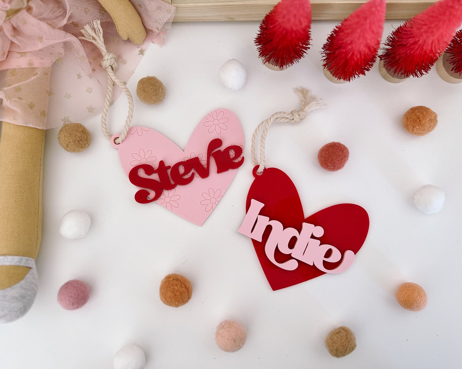 Valentine's Day Daisy Engraved Heart Tag / Valentine's Day Basket Tag ...