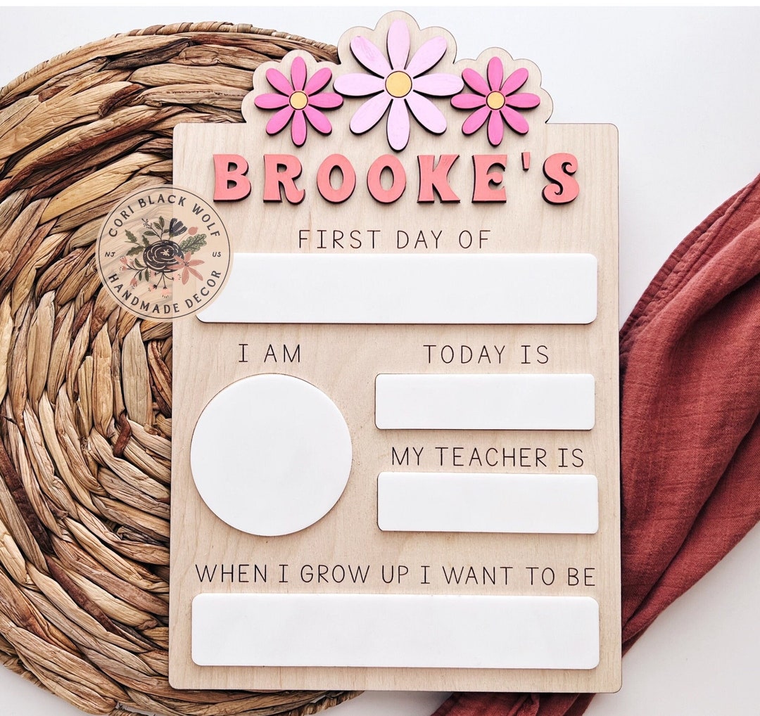 First Day of School Sign / Personalized First Day of School Sign / Dry ...