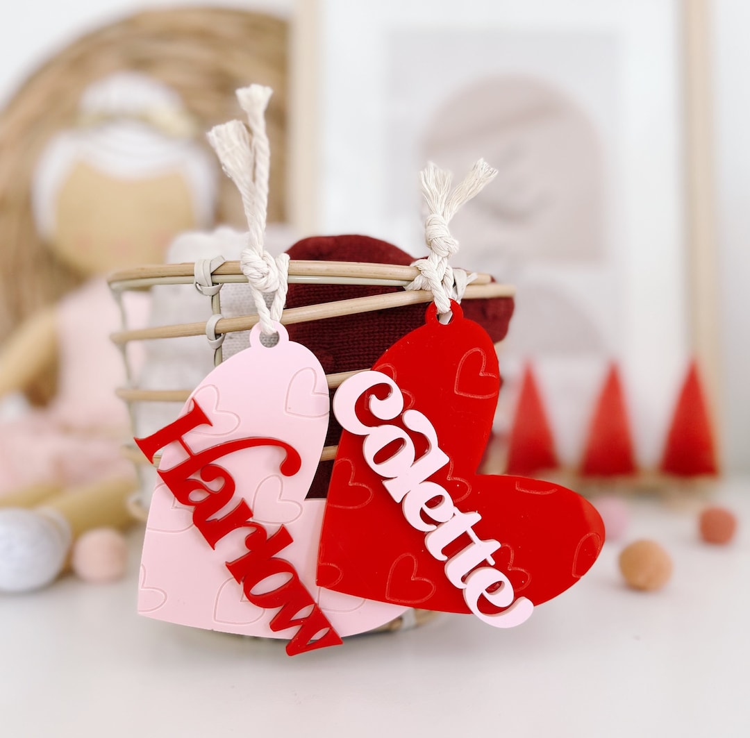 Valentine's Day Engraved Heart Tag / Valentine's Day Basket Tag ...