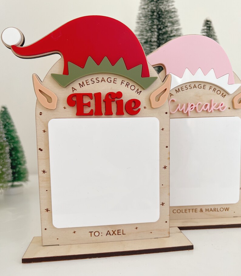 Message From Your Elf Stand | Dry Erase Elf Sign | Personalized Elf Sign | Elf Prop | Elf ...