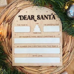 Dear Santa Board / Christmas Keepsake / Dry Erase Photo Prop - Etsy