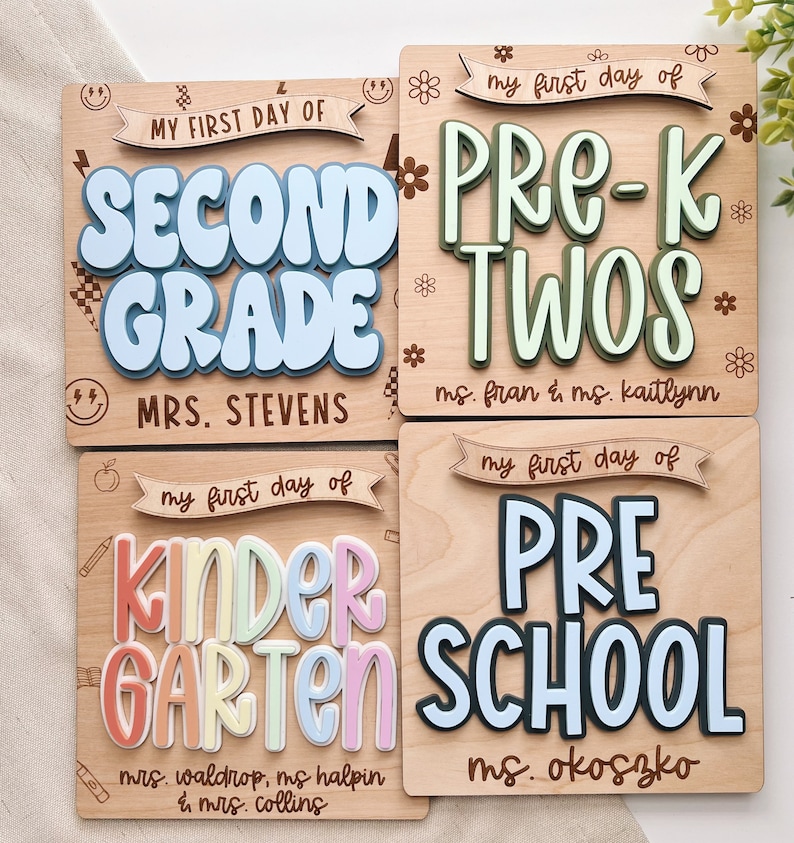 Retro First Day of School Sign / Personalized First Day of School Sign ...