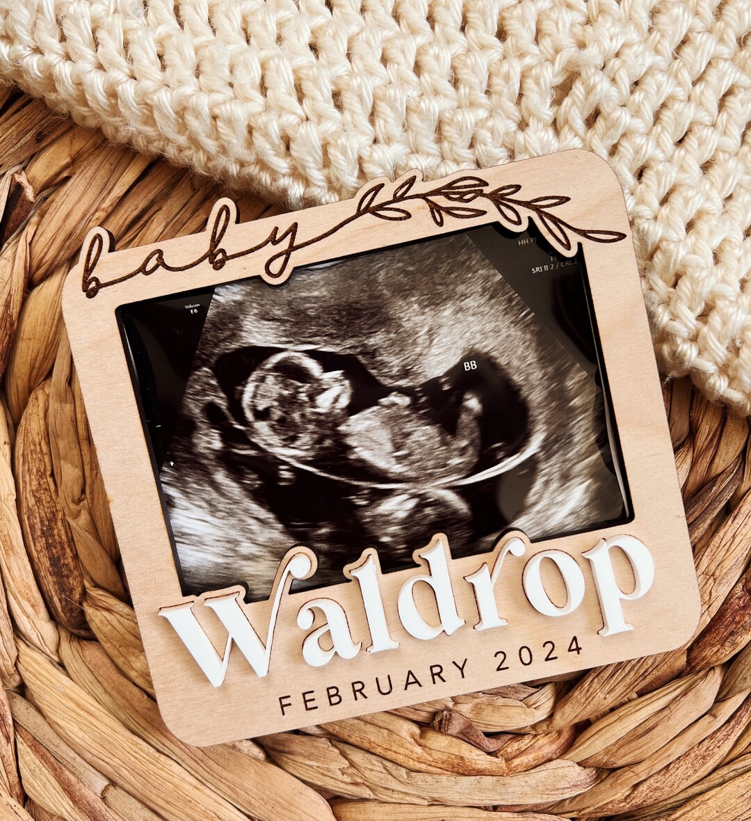 Magnetic Photo Frame | Ultrasound Magnetic Frame | Baby Announcement ...