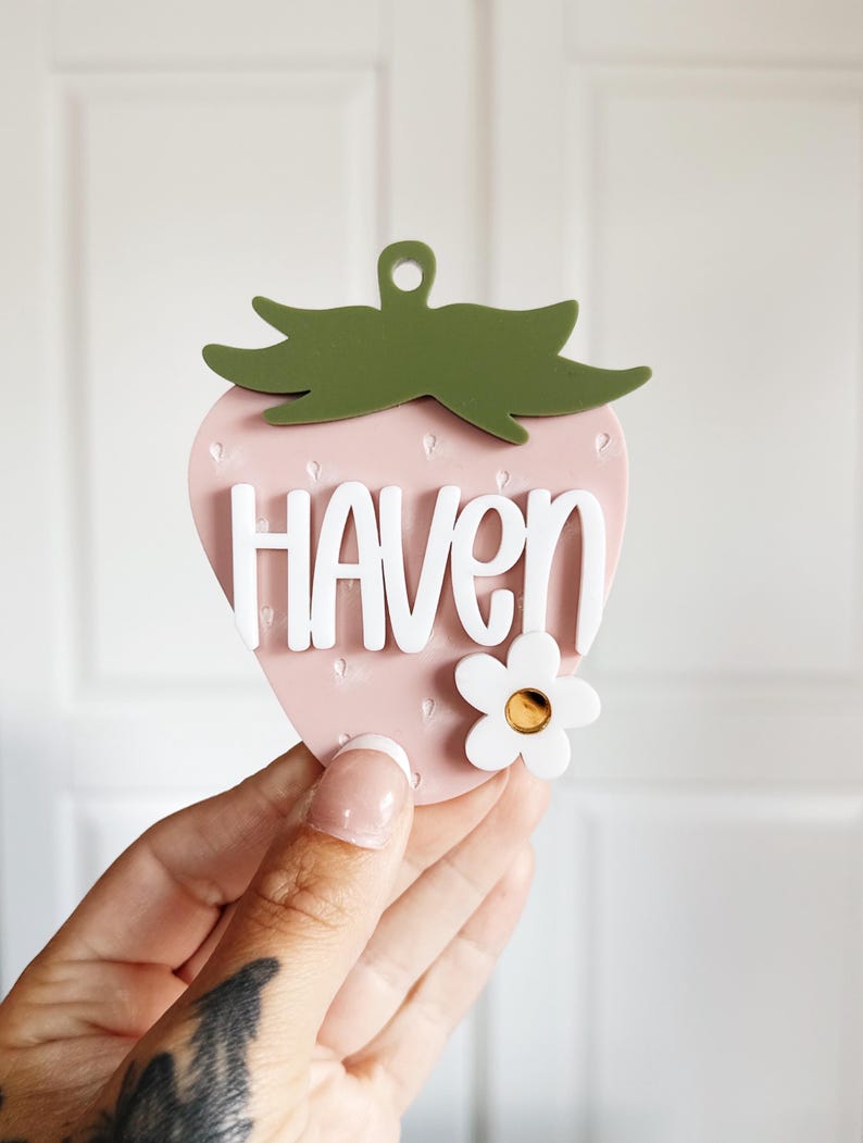 Strawberry Name Tag | Backpack Name Tag | Backpack Keychain | Diaper ...