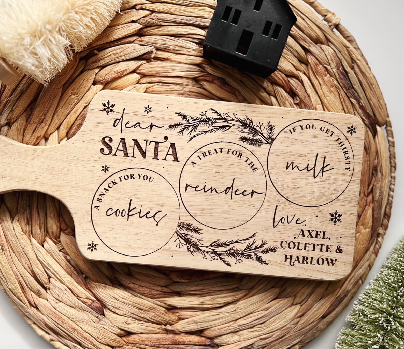 Dear Santa Tray / Santa Tray / Milk and Cookie Tray / - Etsy Canada