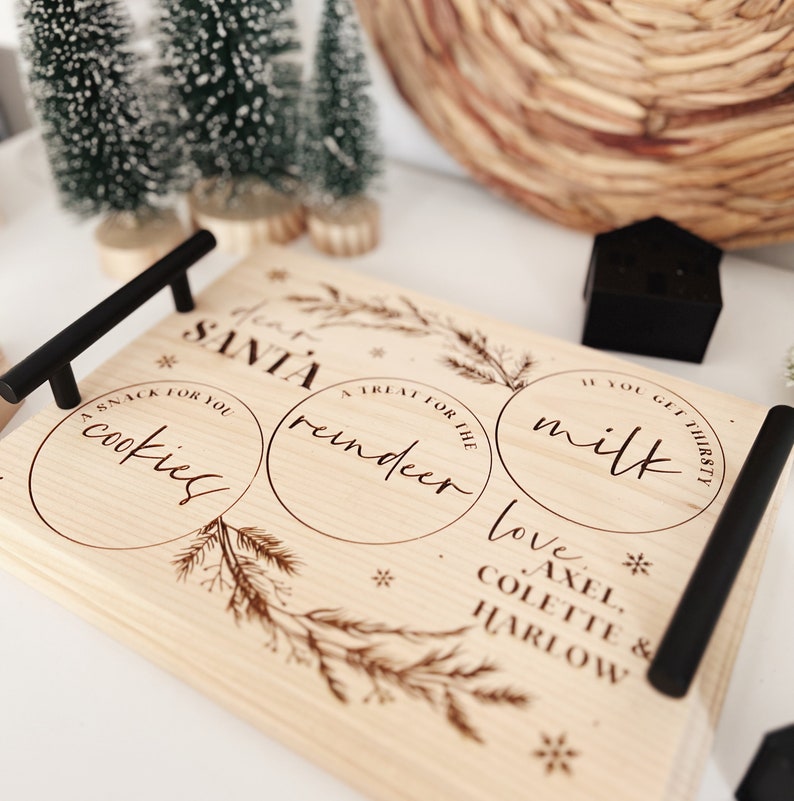 Dear Santa Tray / Santa Tray / Milk and Cookie Tray / - Etsy Canada