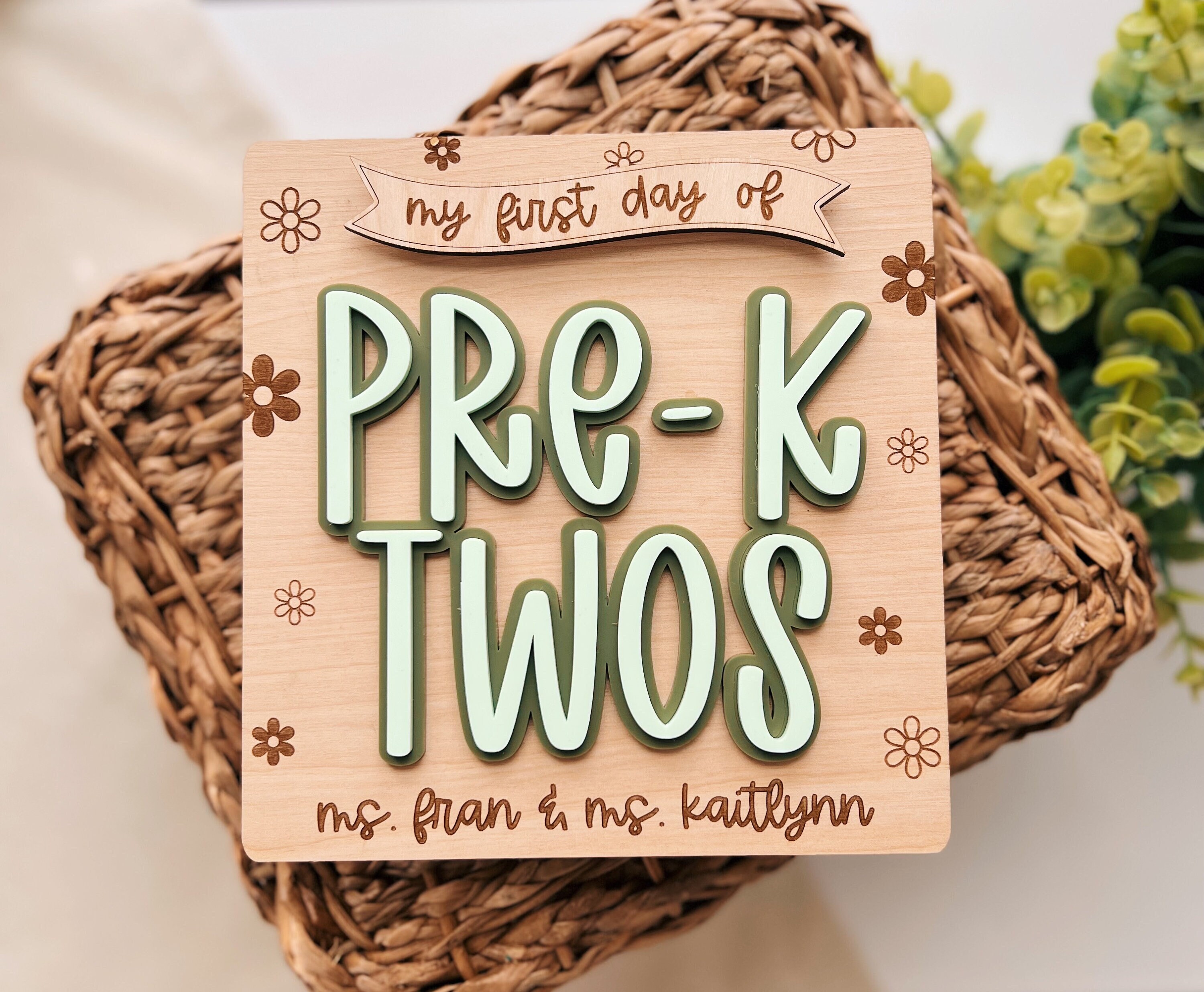 Floral First Day of School Sign / Personalized First Day of School Sign ...