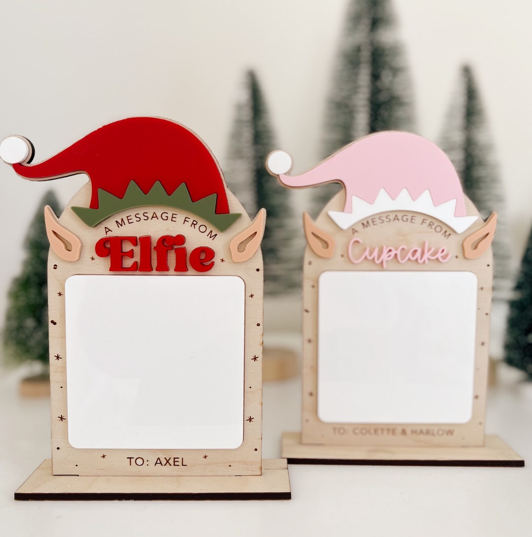 Message From Your Elf Stand | Dry Erase Elf Sign | Personalized Elf ...