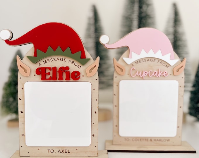 Message From Your Elf Stand | Dry Erase Elf Sign | Personalized Elf ...