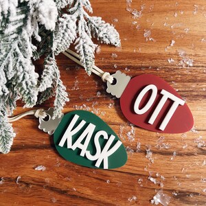 Christmas Light Ornament | Christmas Light Stocking Tag | Personalized ...