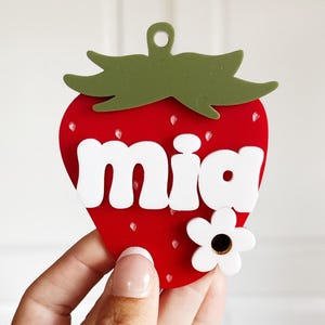 Strawberry Name Tag | Backpack Name Tag | Backpack Keychain | Diaper ...