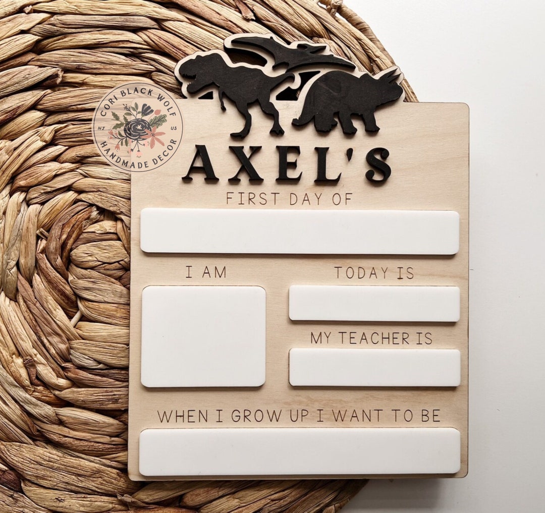 Dinosaur First Day of School Sign / Personalized First Day of - Etsy