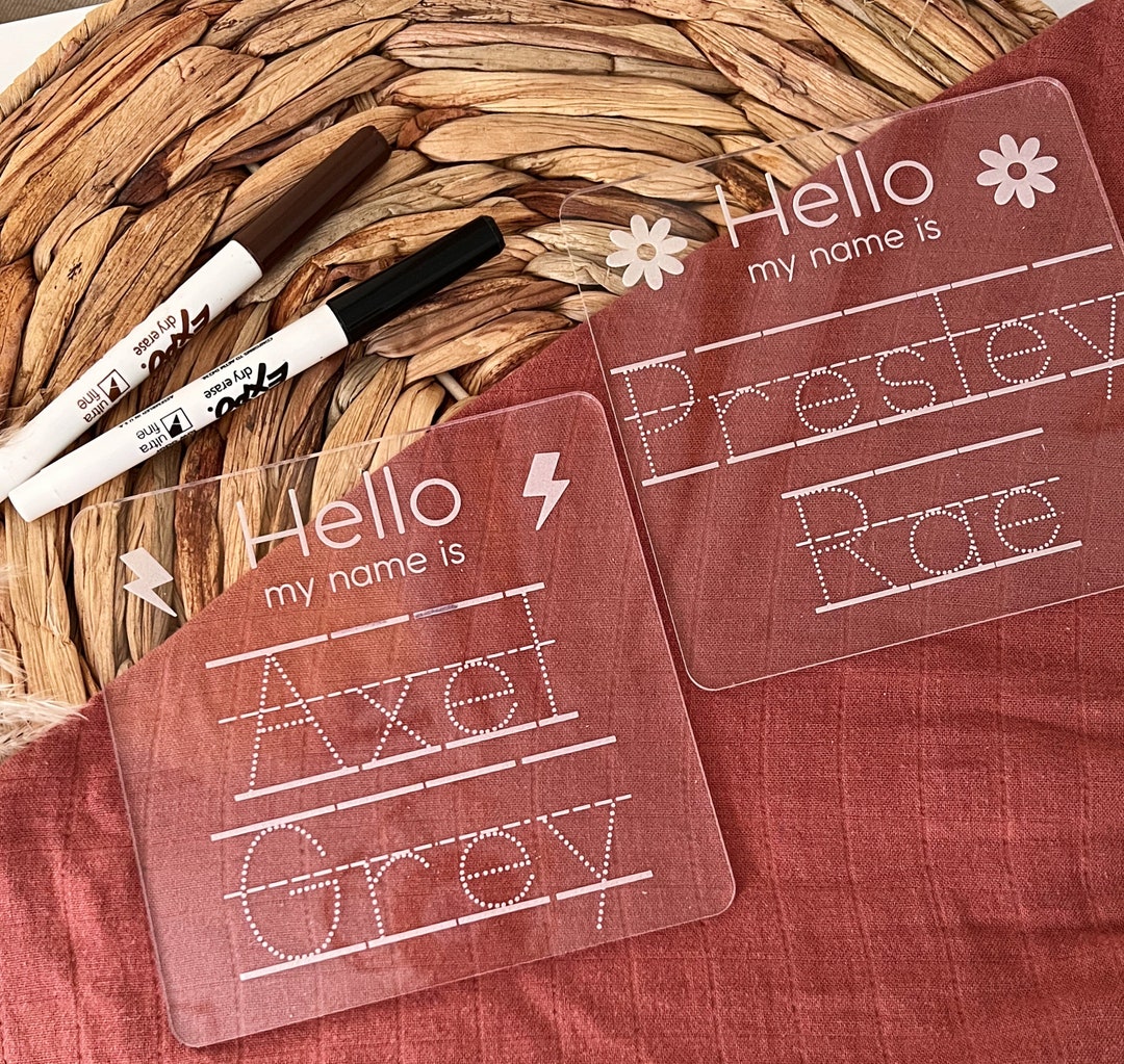 Acrylic Name Tracing Frame for Kids / Dry Erase Board for Tracing Names ...