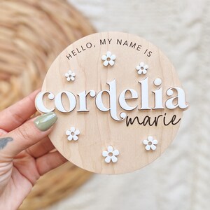 Retro Baby Name Announcement | Acrylic Baby Name Announcement Sign ...