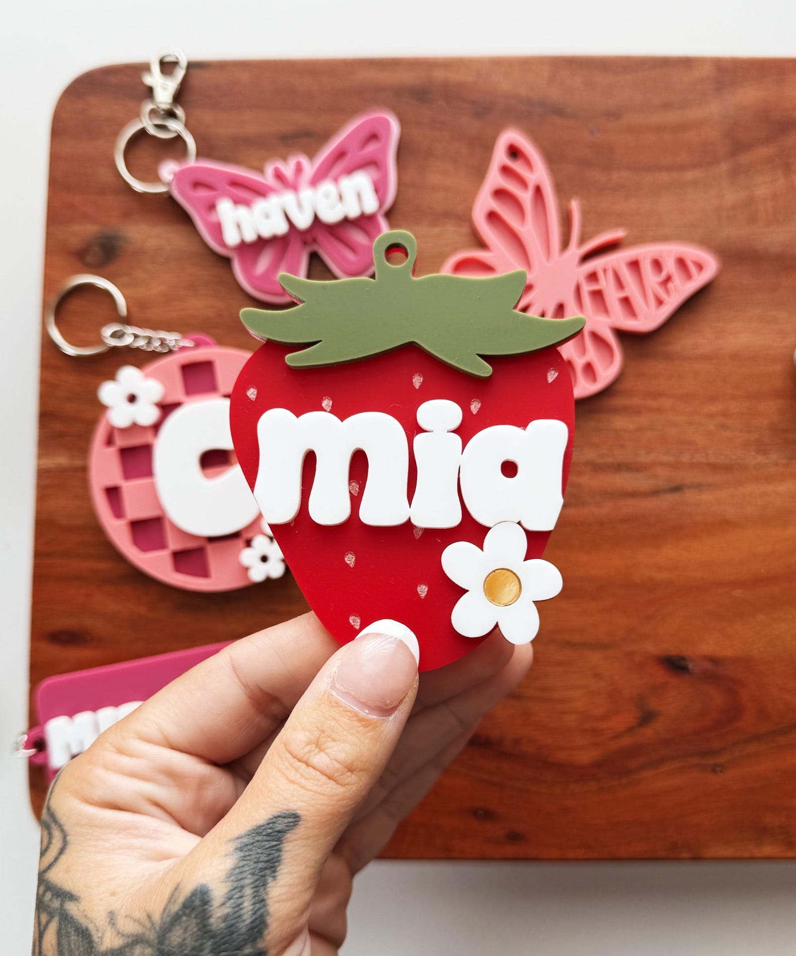 Strawberry Name Tag | Backpack Name Tag | Backpack Keychain | Diaper ...