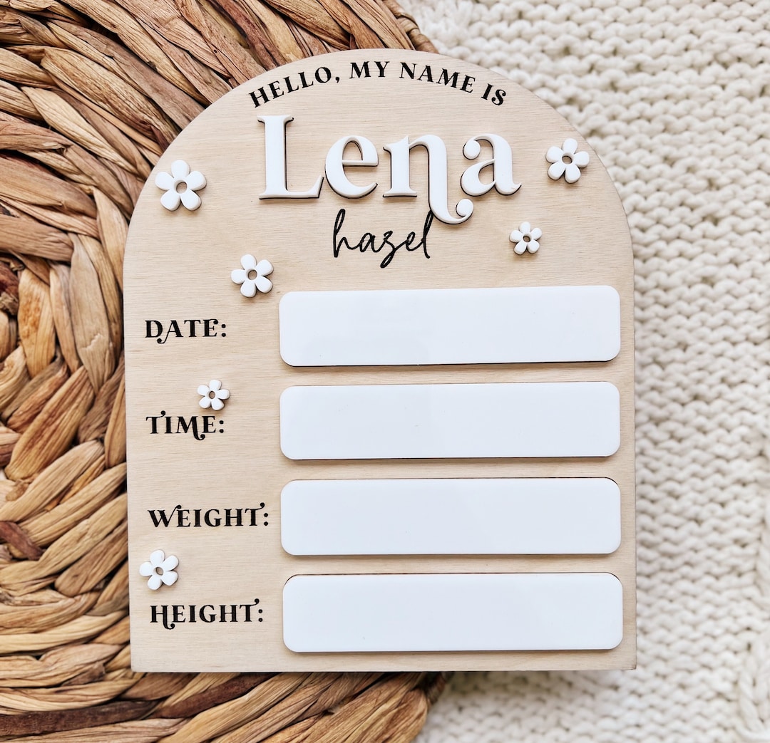 Daisy Birth Stat Sign | Baby Name Announcement | Birth Announcement ...