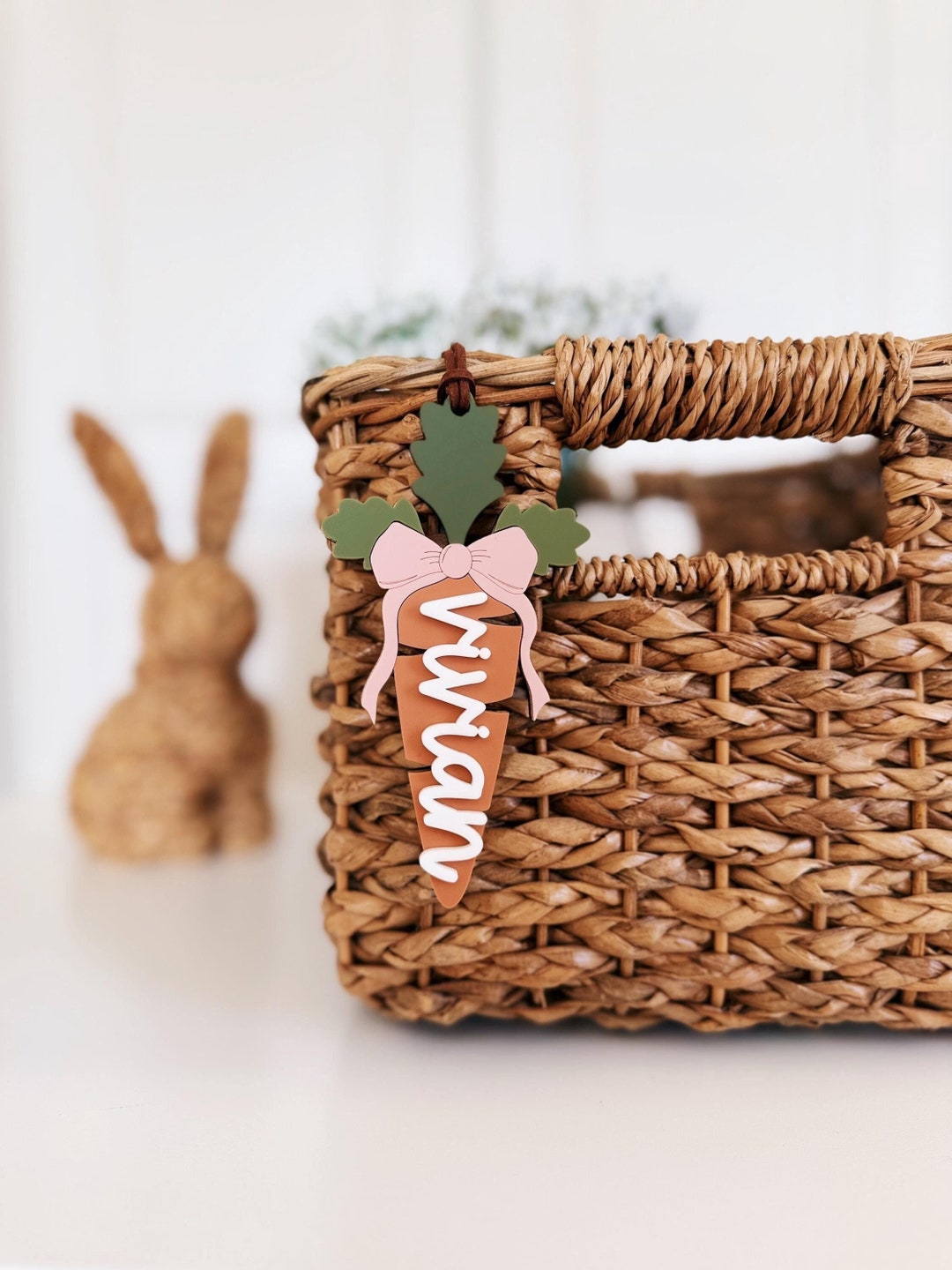 Carrot Easter Tag / Bow Easter Tag / Easter Basket Tag / Easter Basket ...