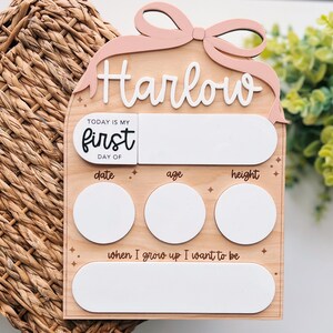 Bow First Day of School Sign / Personalized First Day of School Sign ...