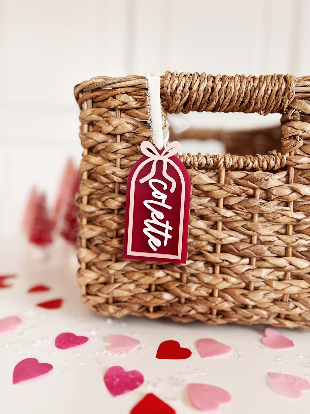 Bow Valentine Tag / Valentine's Day Name Tag / Valentine's Day Basket ...