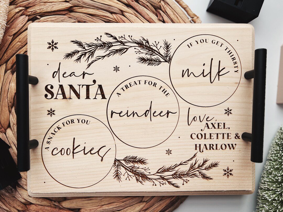 Dear Santa Tray / Santa Tray / Milk and Cookie Tray / - Etsy Canada