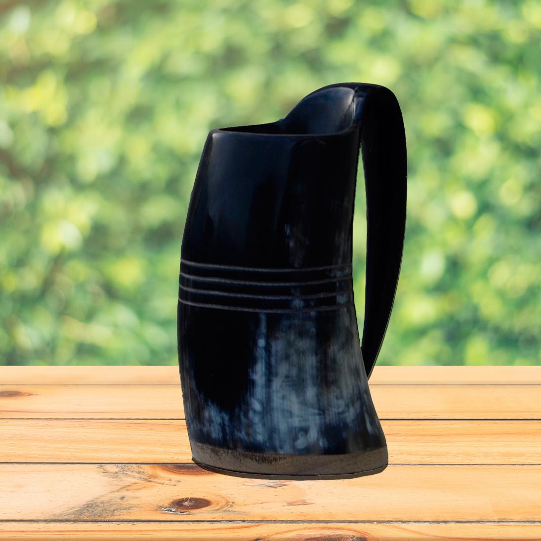 Drinking Horn Mugs, Medieval Style Made Handcrafted Large Horn Beer Mug ...